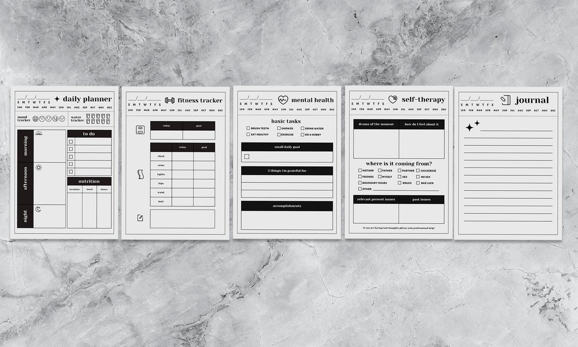 5 Daily Health Planners Editable and Printable Template - Etsy