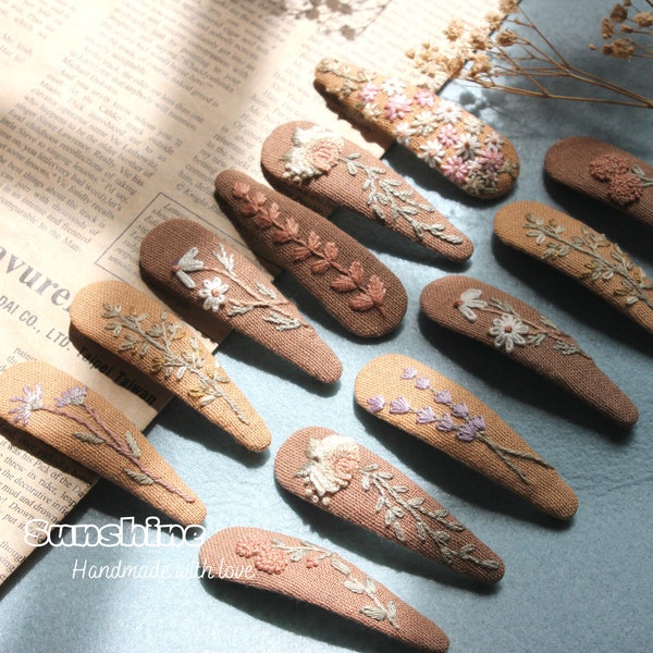 Embroidery Hair Clip - Etsy