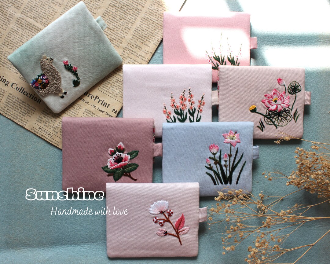 Hand Embroidery Wallet Card Wallet, Handmade Mini Wallet, Coin Purse ...