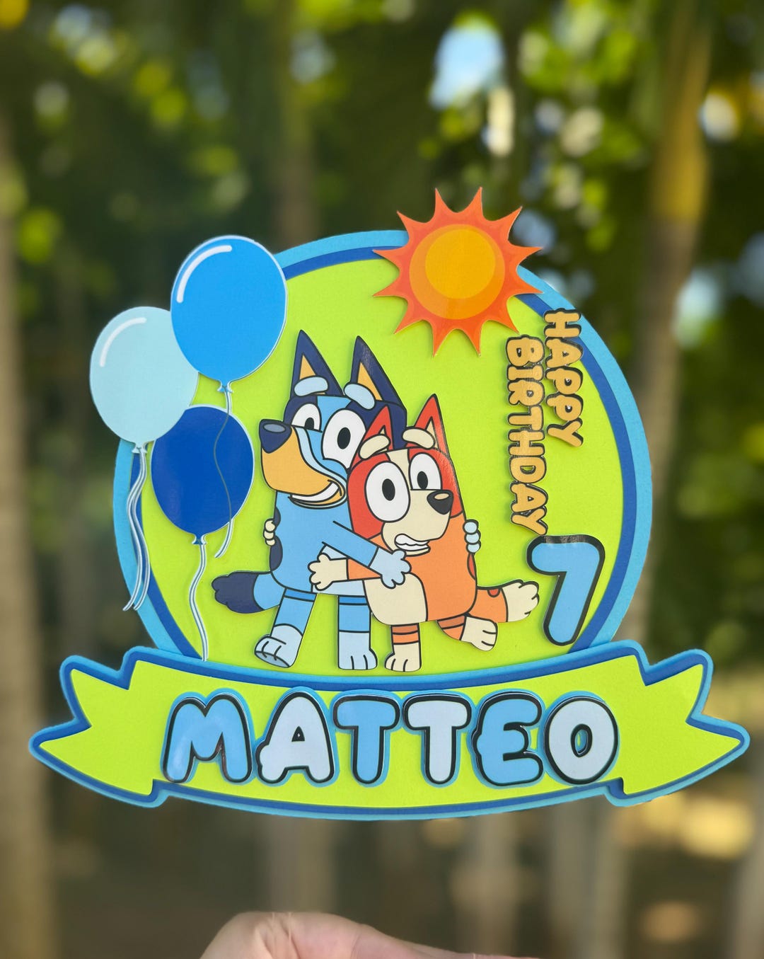 Bluey Cake Topper, Personalized - Etsy