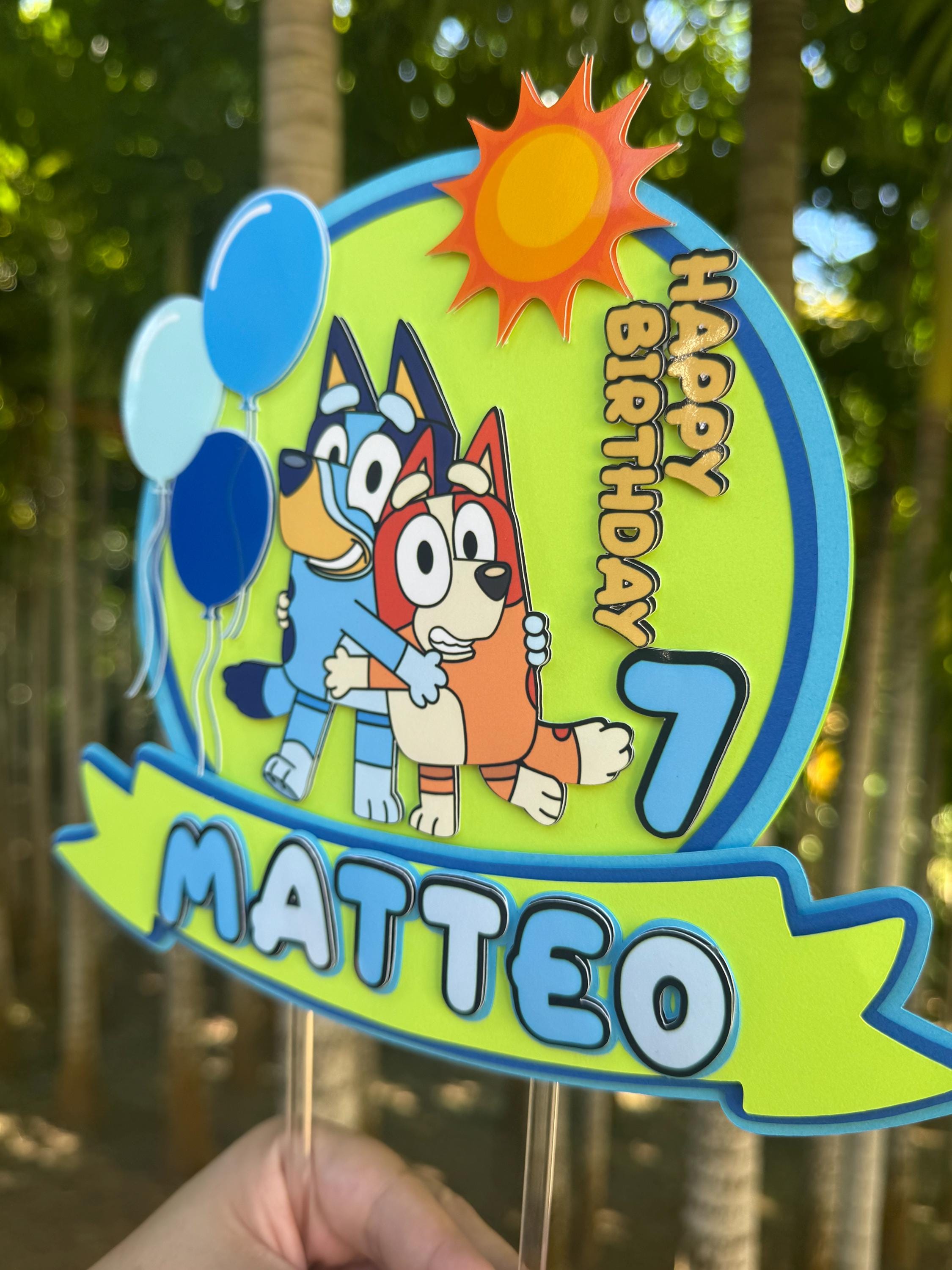 Bluey Cake Topper, Personalized - Etsy