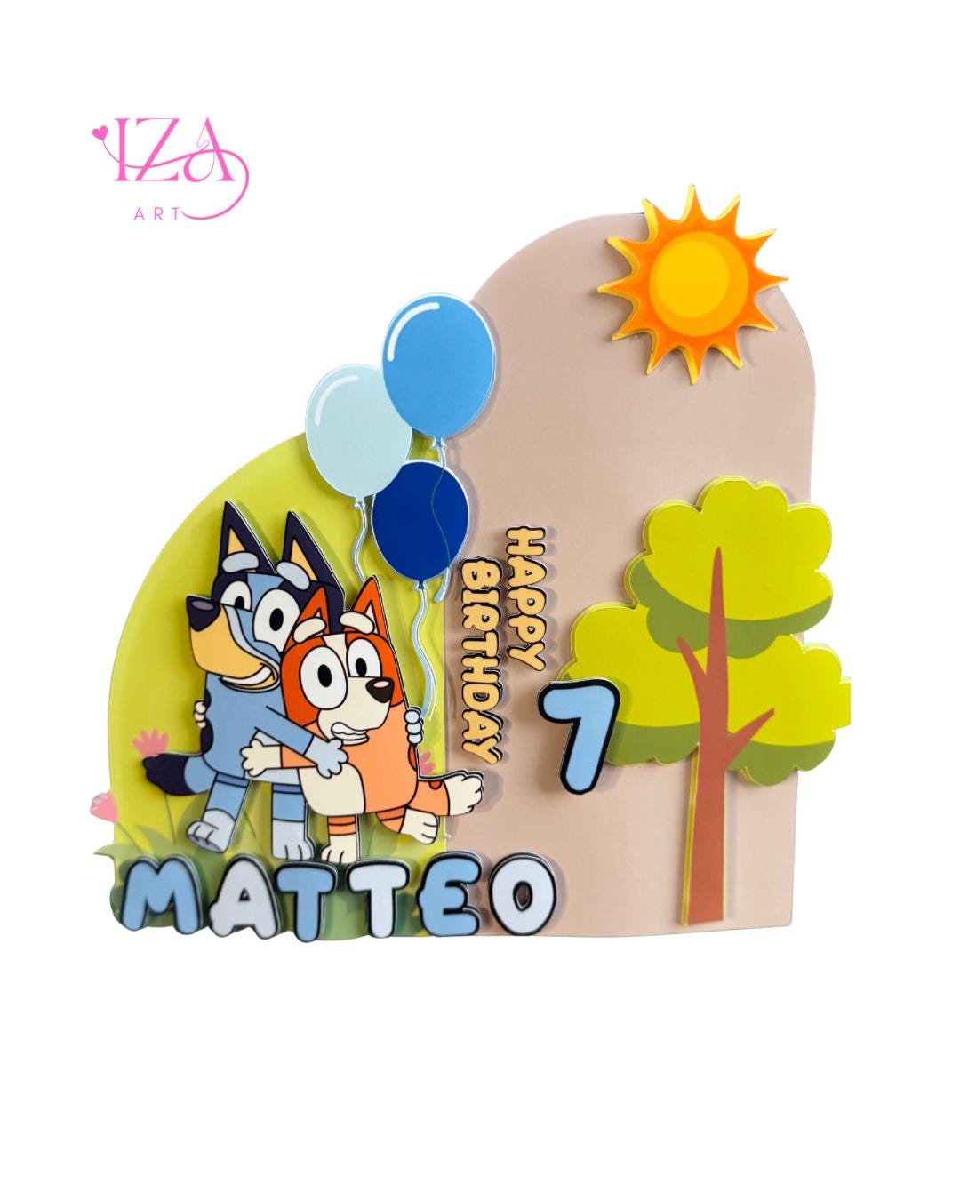 Bluey Cake Topper, Personalized - Etsy
