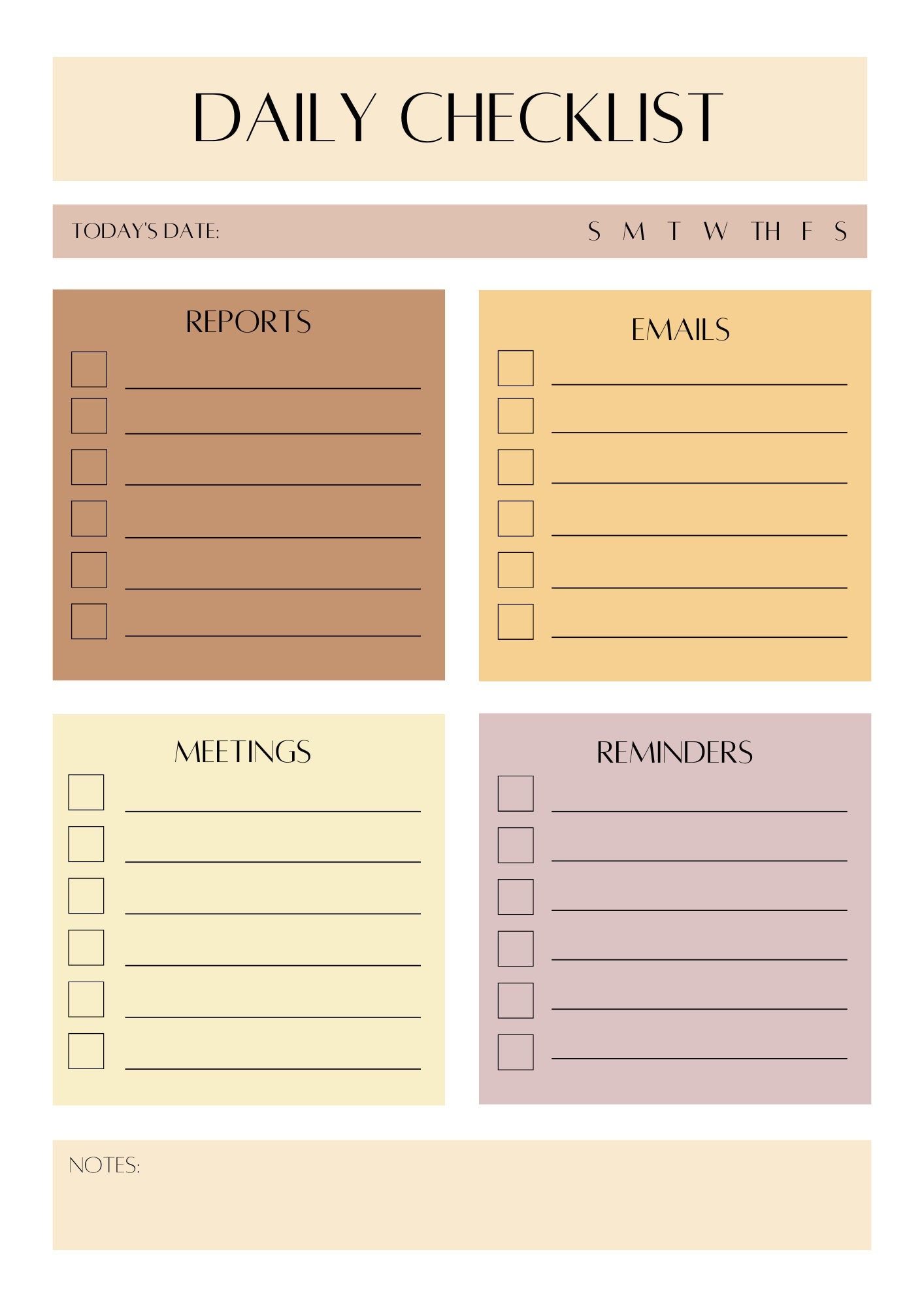 Daily Work Checklist - Etsy