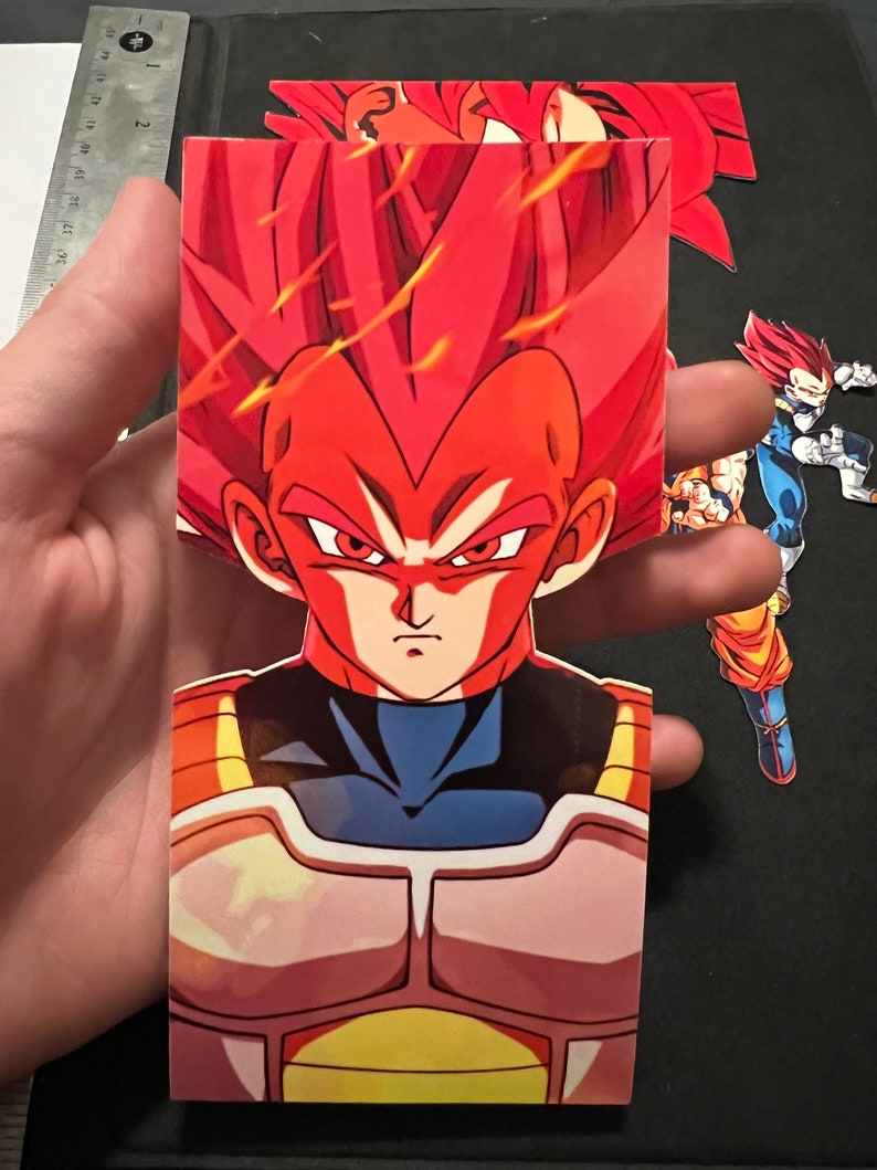 Goku and Vegeta SSJ God Glossy Stickers 3pcs - Etsy