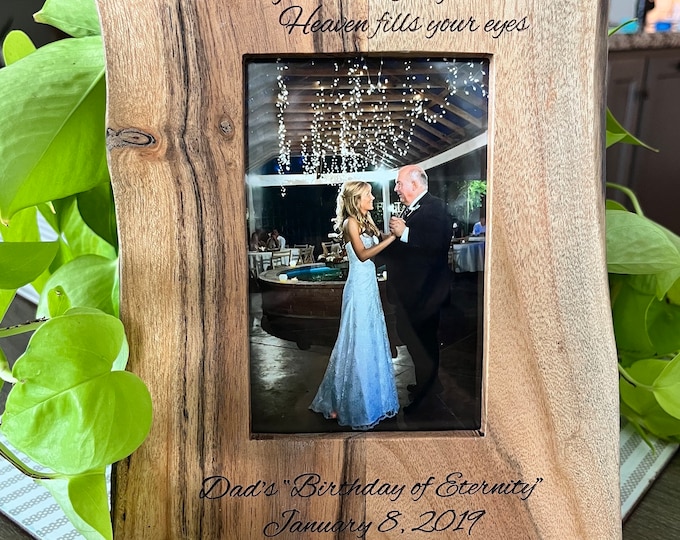 Custom Engraved Live Edge Picture Frame 4x6, Engrave Handwriting or ...