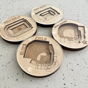 3D Kyle Field, Reed Arena, Olsen Field & Davis Diamond 4 Coaster Set ...