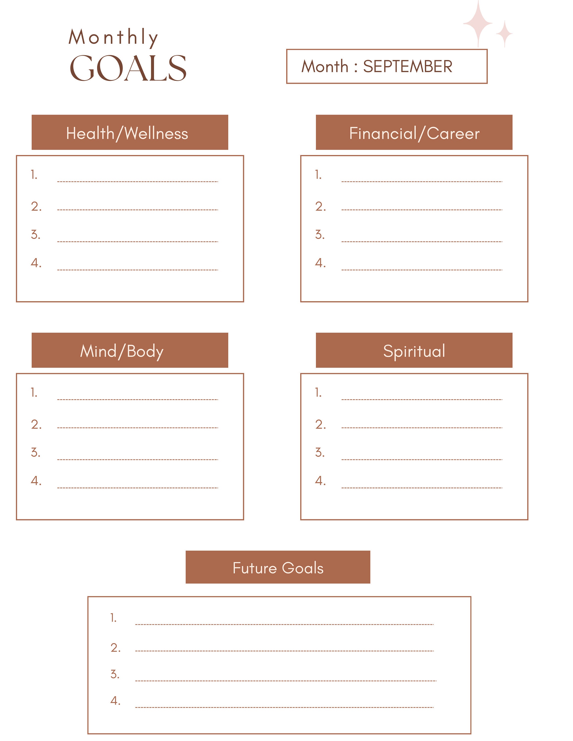 Monthly Goals Digital Download - Etsy