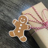 Gingerbread Man Holiday/christmas Gift Tag - Etsy