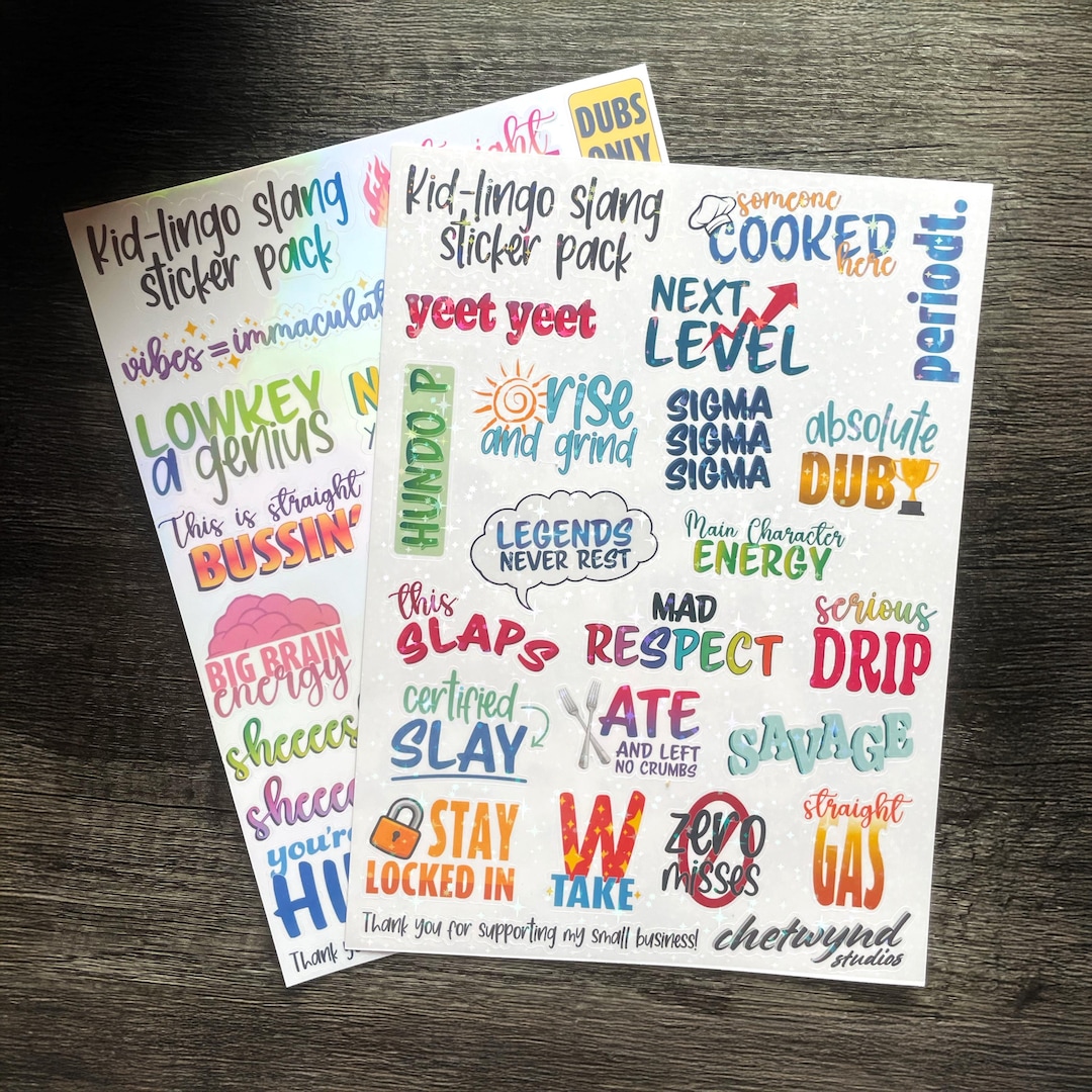 Classroom Reward Sticker, 40-pack Kid-lingo Slang Grading Sticker ...