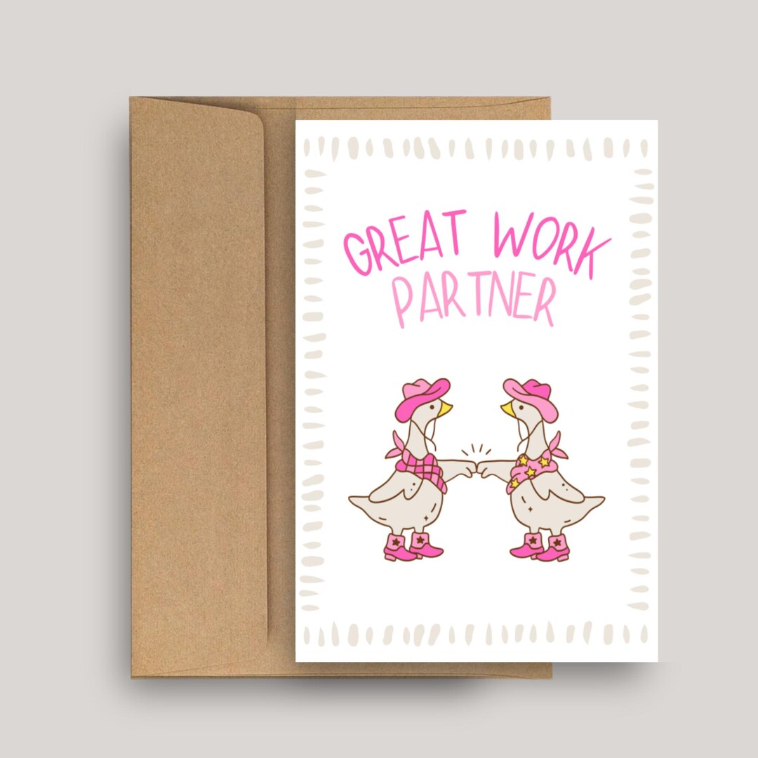 Great Work Partner Card, Appreciation Greeting Envelope ...