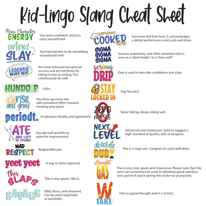 Classroom Reward Sticker, 20-pack Kid-lingo Slang Grading Stickers ...