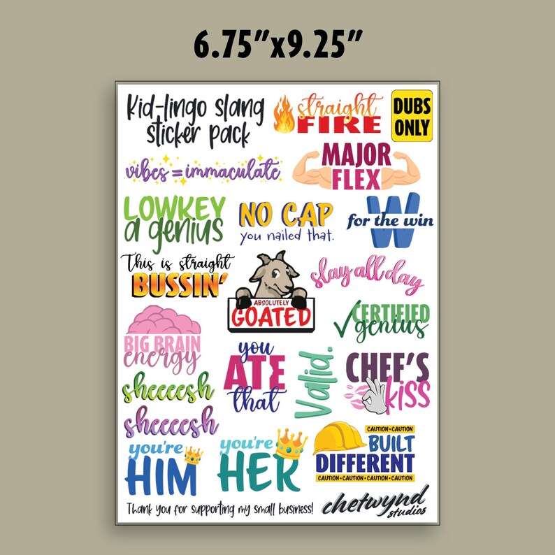 Classroom Reward Sticker, Kid-lingo Slang Grading Sticker, Motivational ...