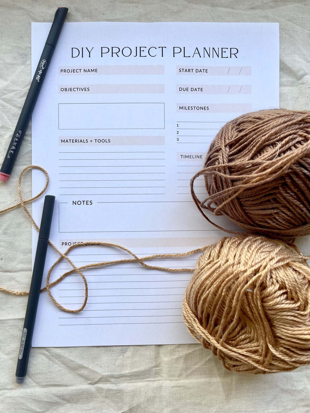 DIY Project Planner Minimalist Project Planner Template Craft Project ...