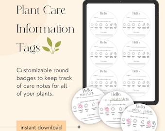 Plant Care Info Cards Digital Download Instant Plant Care Resources - Etsy
