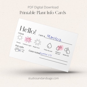 Plant Care Info Cards + Watering Tracker Bundle (digital Download) - Etsy