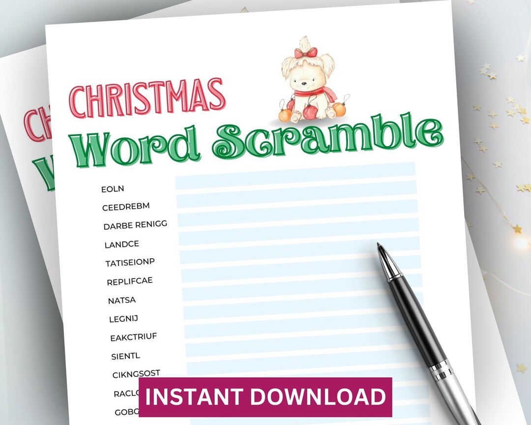 A Printable Christmas Word Scramble Game for the Holidays - Etsy
