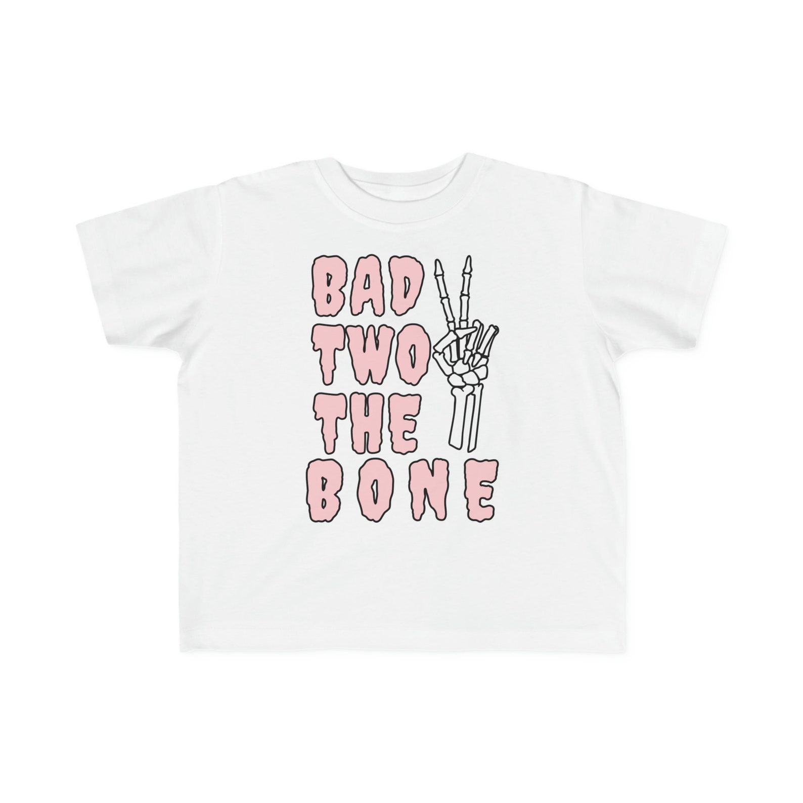Toddler Bad TWO the Bone T-shirt Halloween Tee for Little Girls Bad 2 ...
