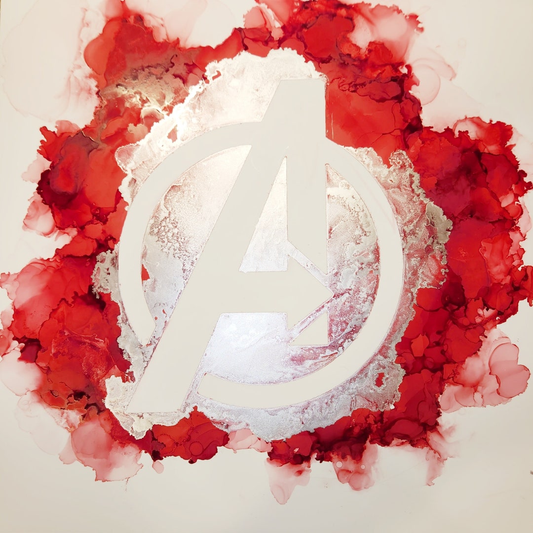 Marvel Avengers Symbol in Red and Silver. - Etsy