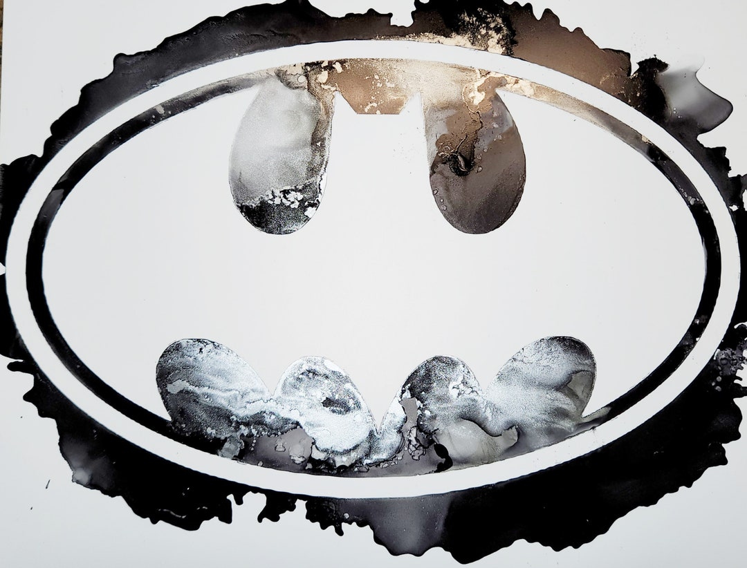 Logotipo de Batman con tinta de alcohol de DC Comics - Etsy México