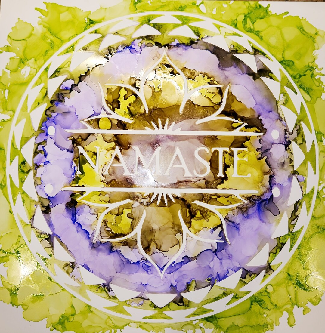 Namaste in Earthtones Alcohol Ink Art - Etsy