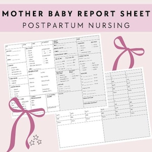 Mother Baby/postpartum| OB Nursing Report Sheet - Etsy