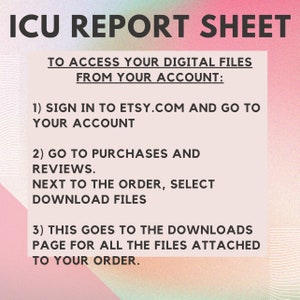 ICU Report Sheet, ICU Nurse, New Grad Report Sheet, New Grad Nurse ...