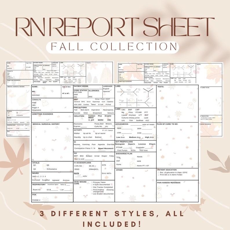 Nursing Report Sheet, Nursing Report Template, Nursing Report Sheet Med ...