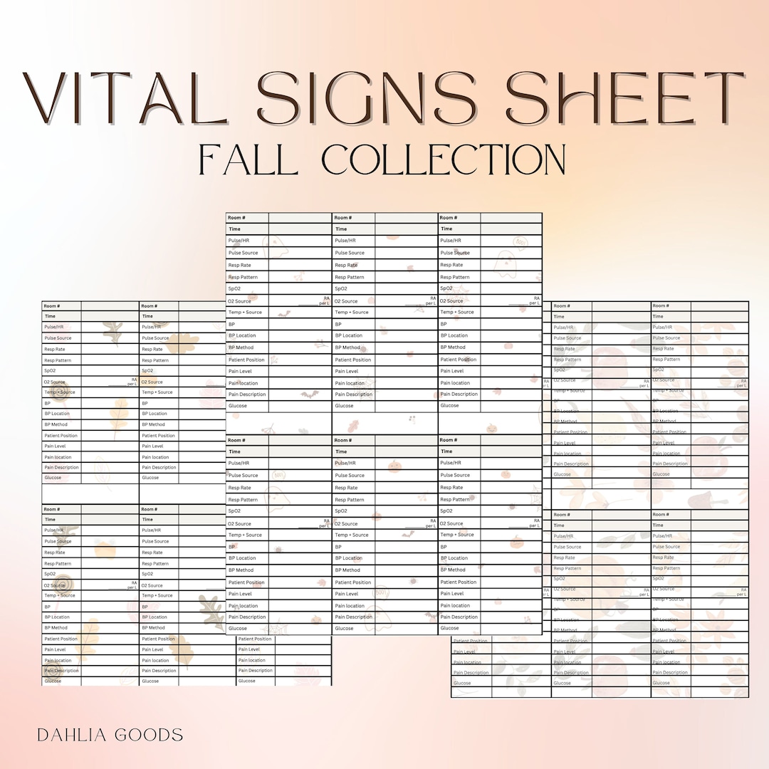 Vital Sign Log | Fall Nurse | Halloween Nurse | Vital Sign Sheet ...