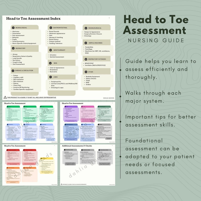 Head to Toe Assessment| Nursing Assessment |nursing Study Guide|icu ...