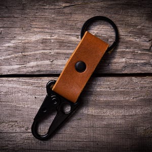 Keychain With Leather, Leather Keychain, Key Fob, Leather Strap ...