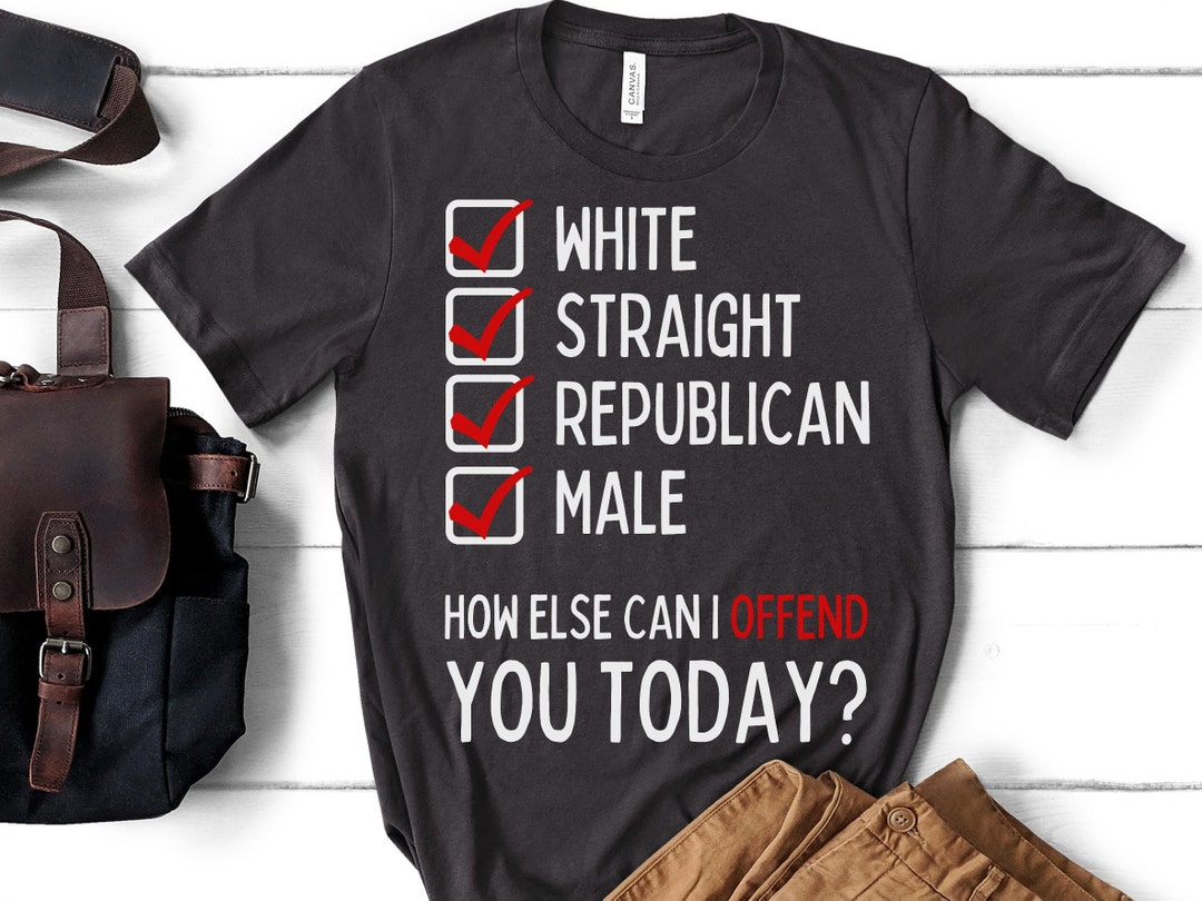 Funny Republican Shirt White Straight Republican Male T-shirt Christmas ...
