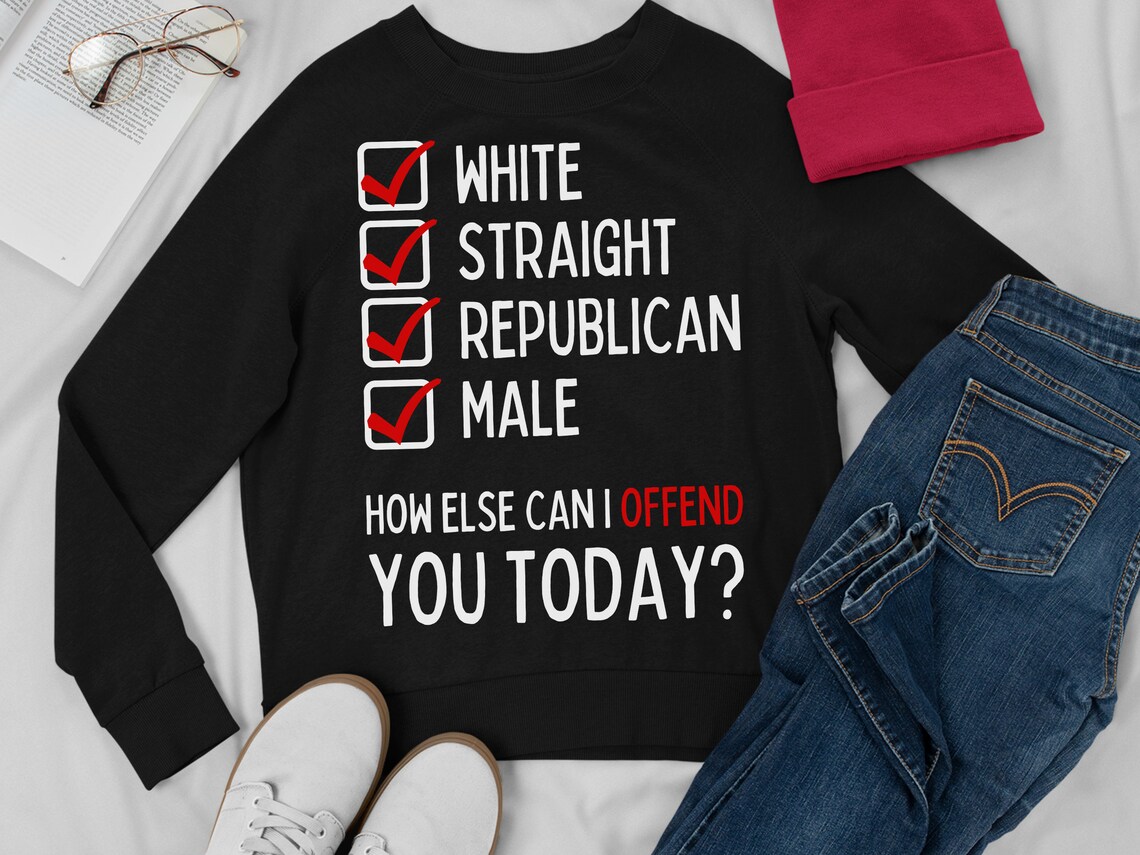 Funny Republican Sweatshirt, White Straight Republican Male Crewneck ...