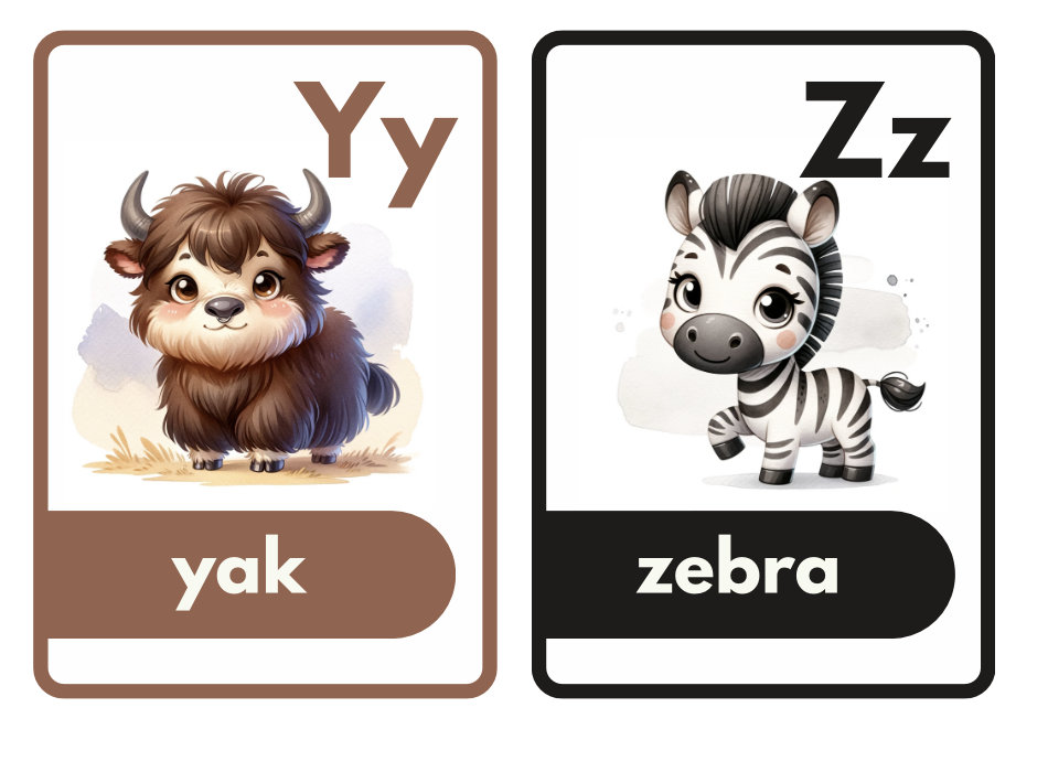 Animal Alphabet: Digital Flashcards - Etsy