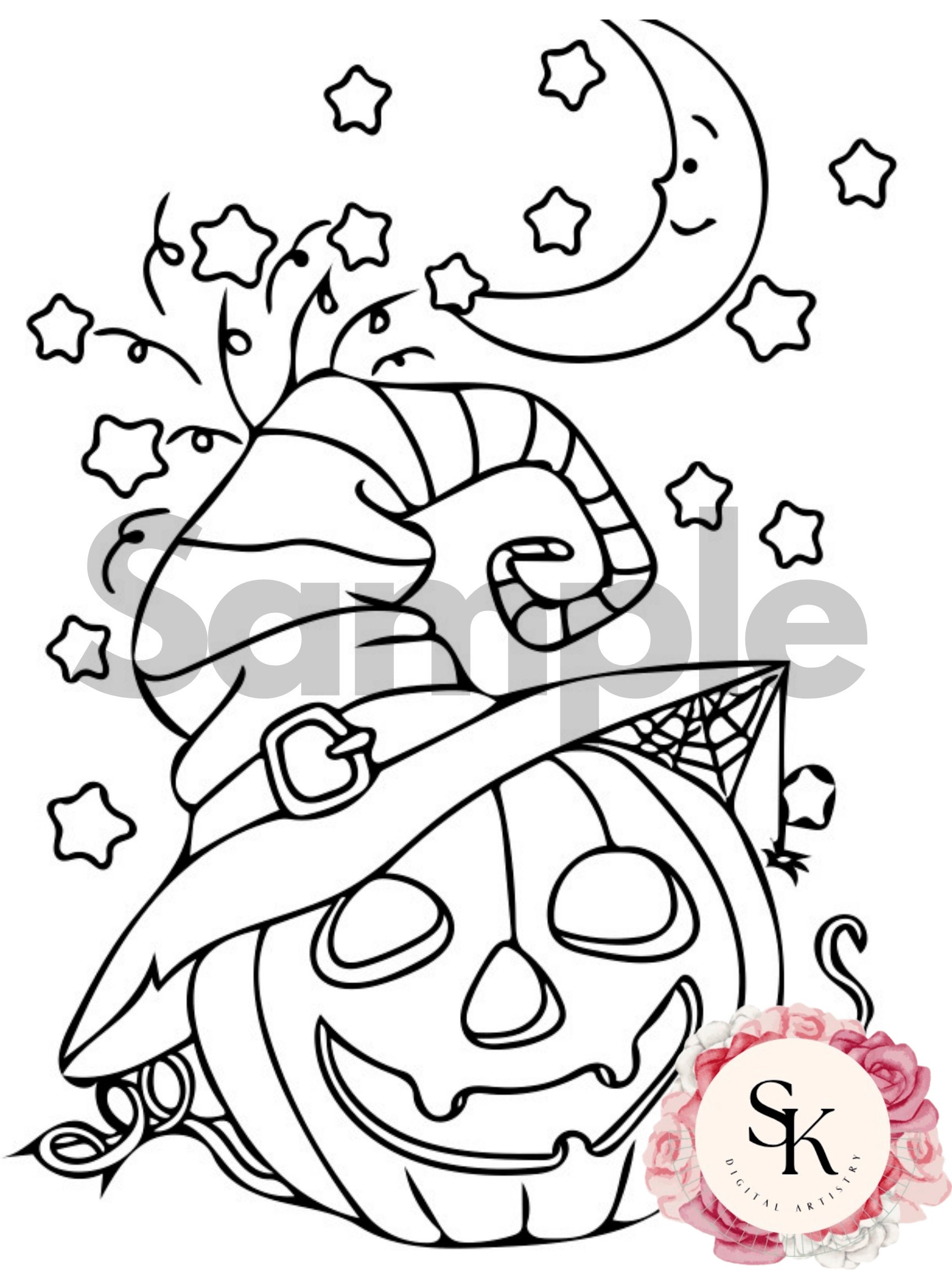 Fall & Halloween Printable Coloring Pages 100+ - Etsy