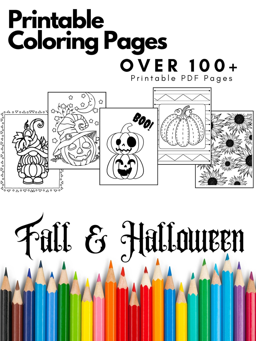 Fall & Halloween Printable Coloring Pages 100+ - Etsy
