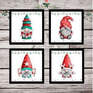 Christmas Gnome Wall Decor, Printable Set of Four - Etsy