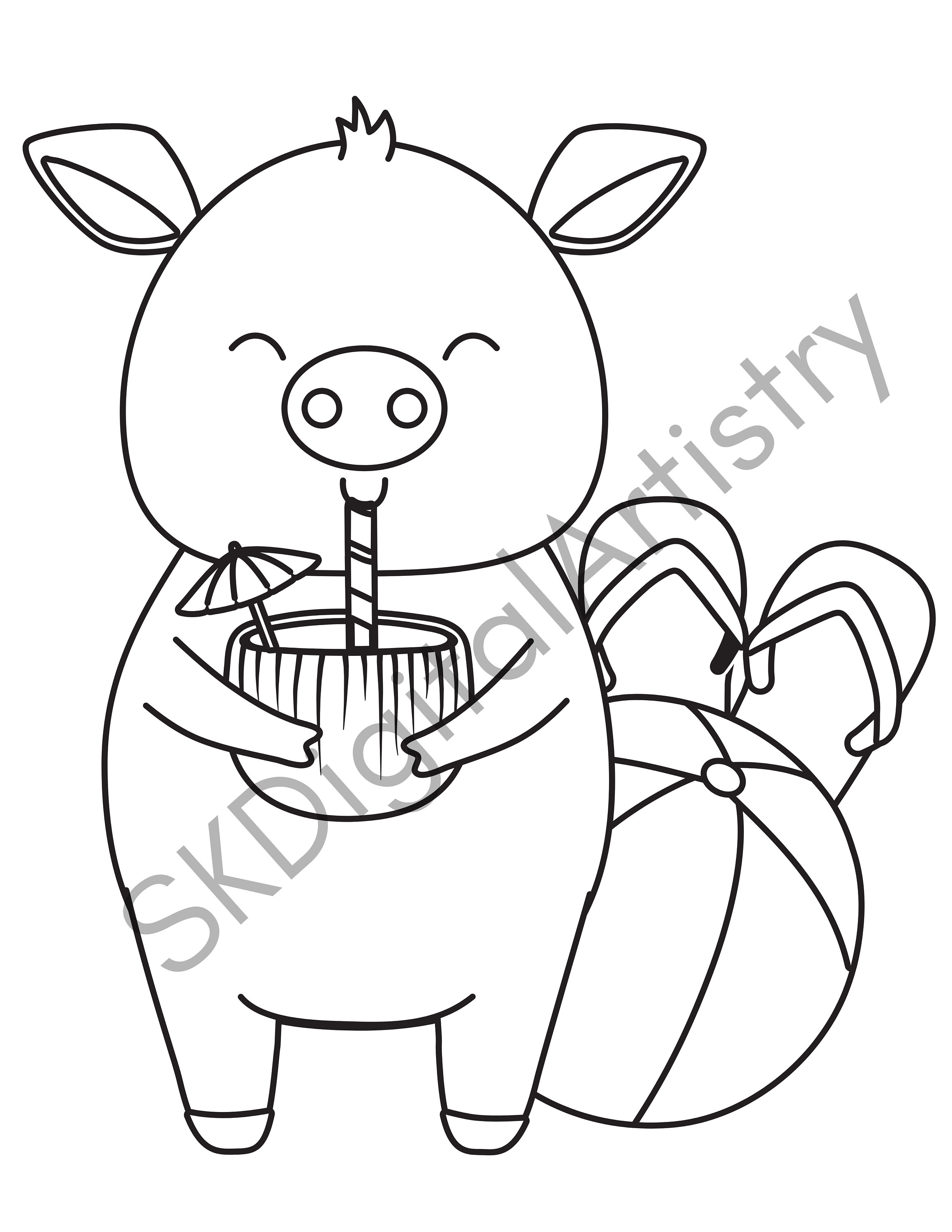 Beach Vacation Printable Coloring Pages, Coloring Book - Etsy