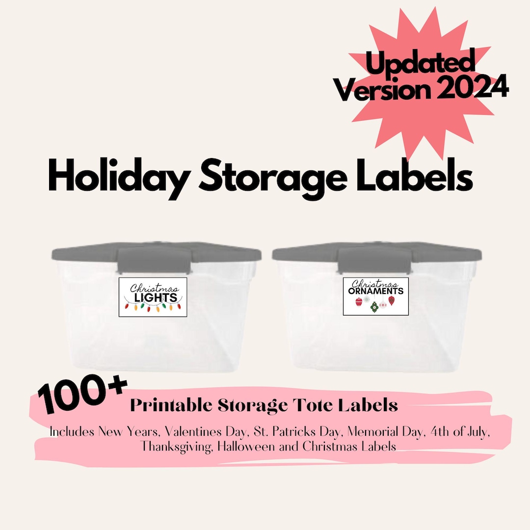 Printable Holiday Storage Labels (updated 2024!) - Etsy