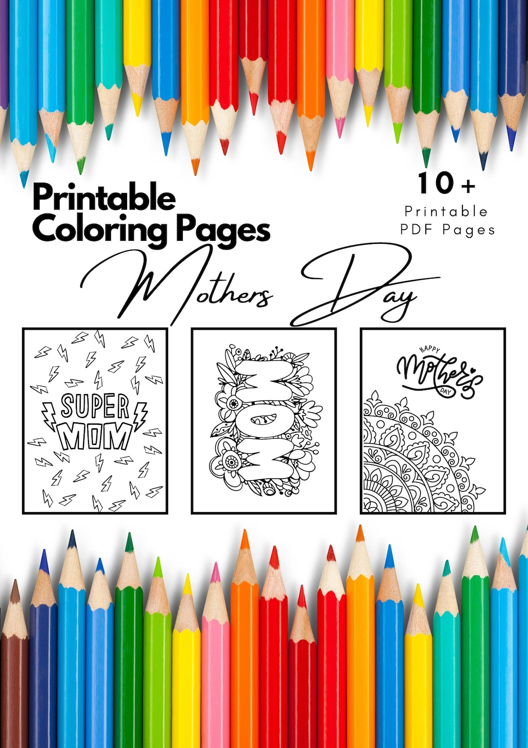 Mothers Day Printable Coloring Pages - Etsy
