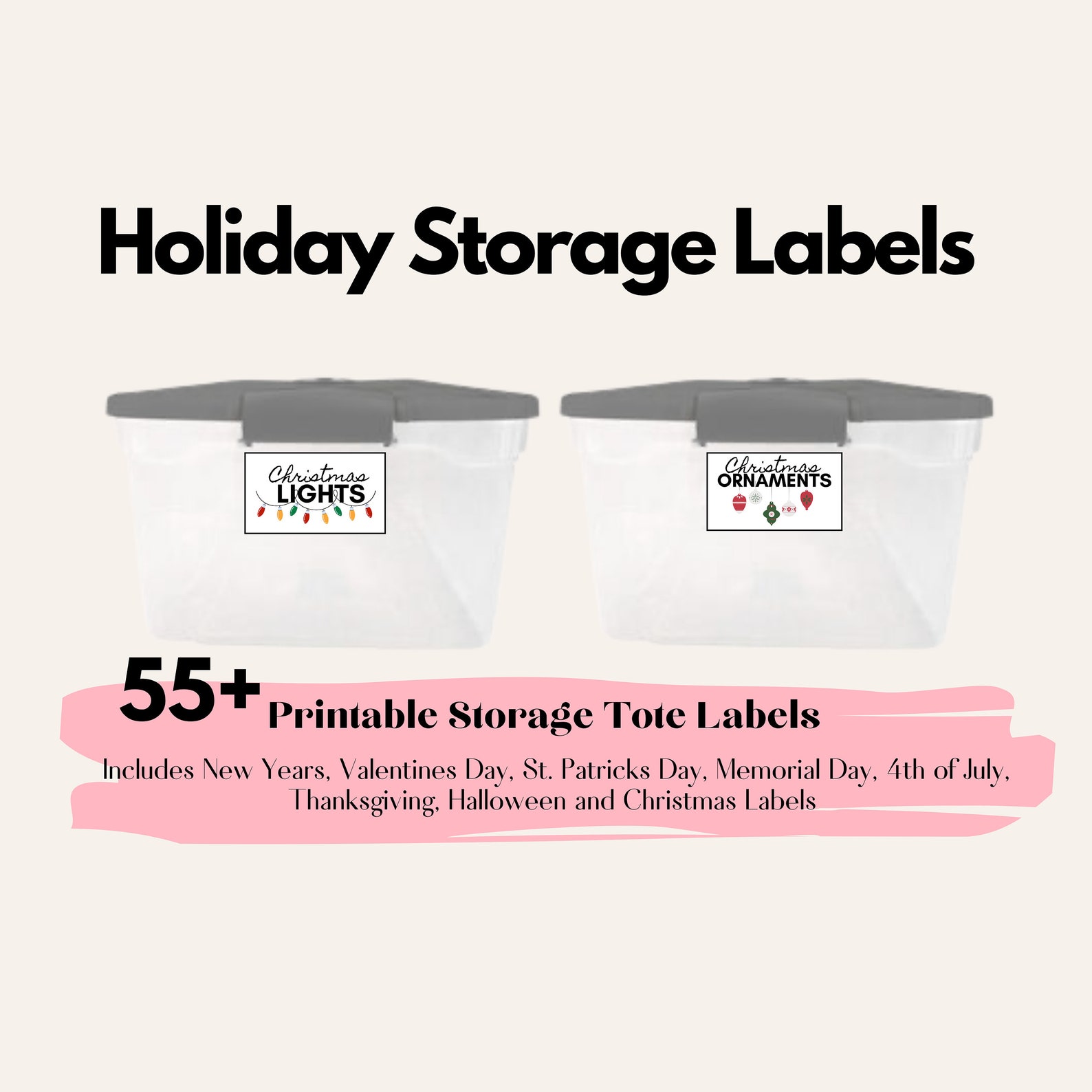 Printable Holiday Storage Labels - Etsy
