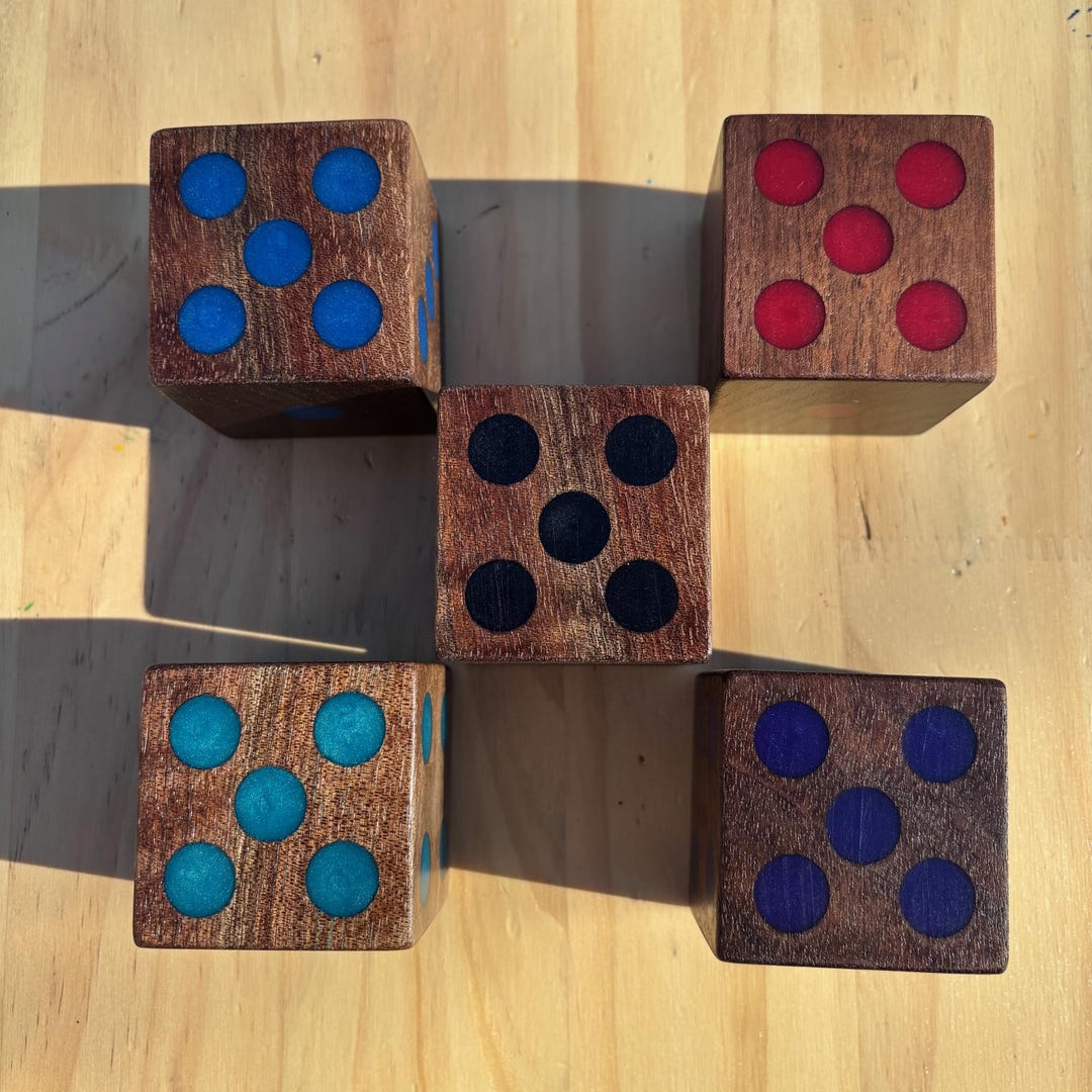 Handmade 2-inch Wooden Dice — Solid Hardwood Game Dice Decor - Etsy