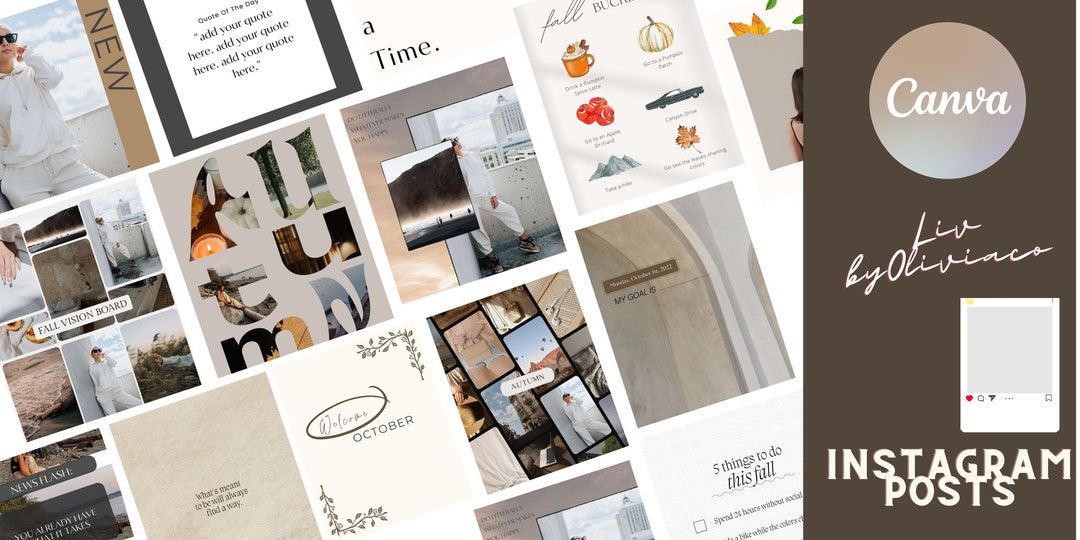 60 Instagram Post Templates | Fall Themed Instagram Posts | Social ...