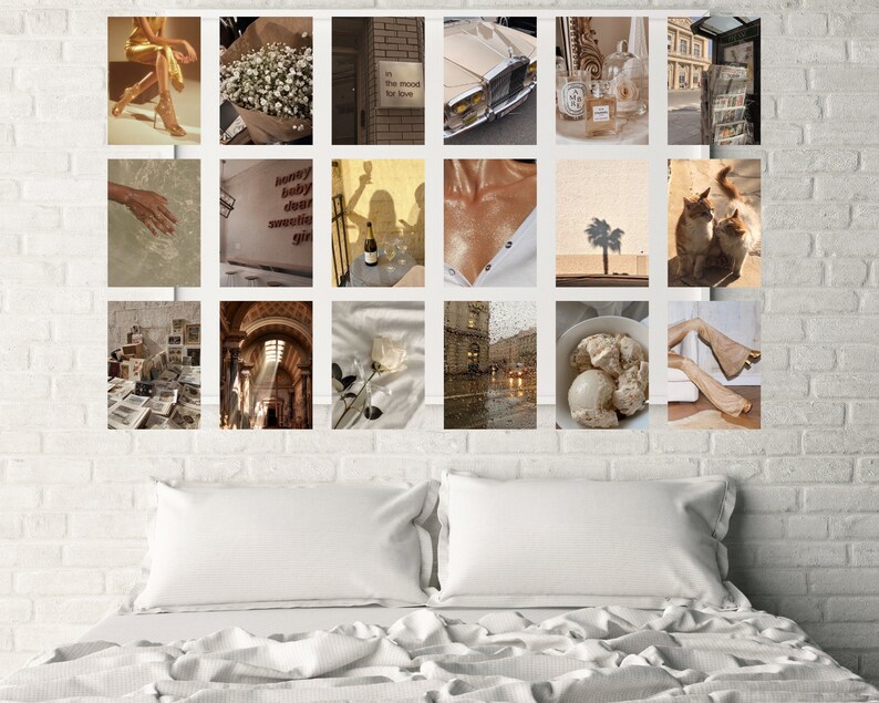 75 Pieces Beige Aesthetic Wall Collage Kit Nude Wall - Etsy