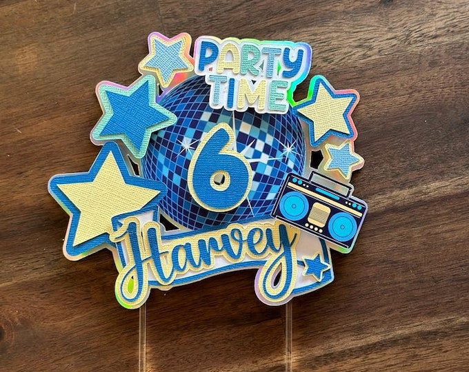 Disco Theme Cake Topper - Disco Theme Birthday - Disco Theme Cake - Boy ...