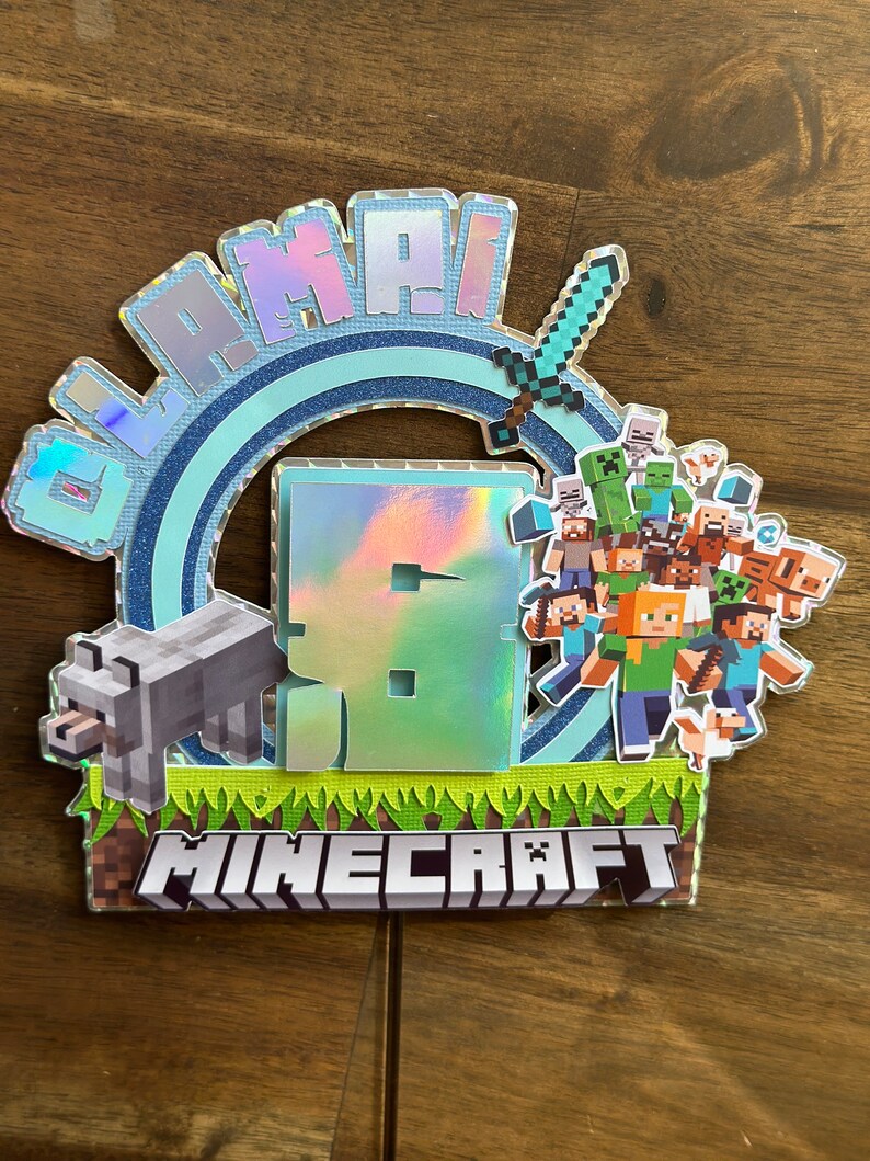 Minecraft Cake Topper - Minecraft Birthday - Minecraft Cake - Boy ...