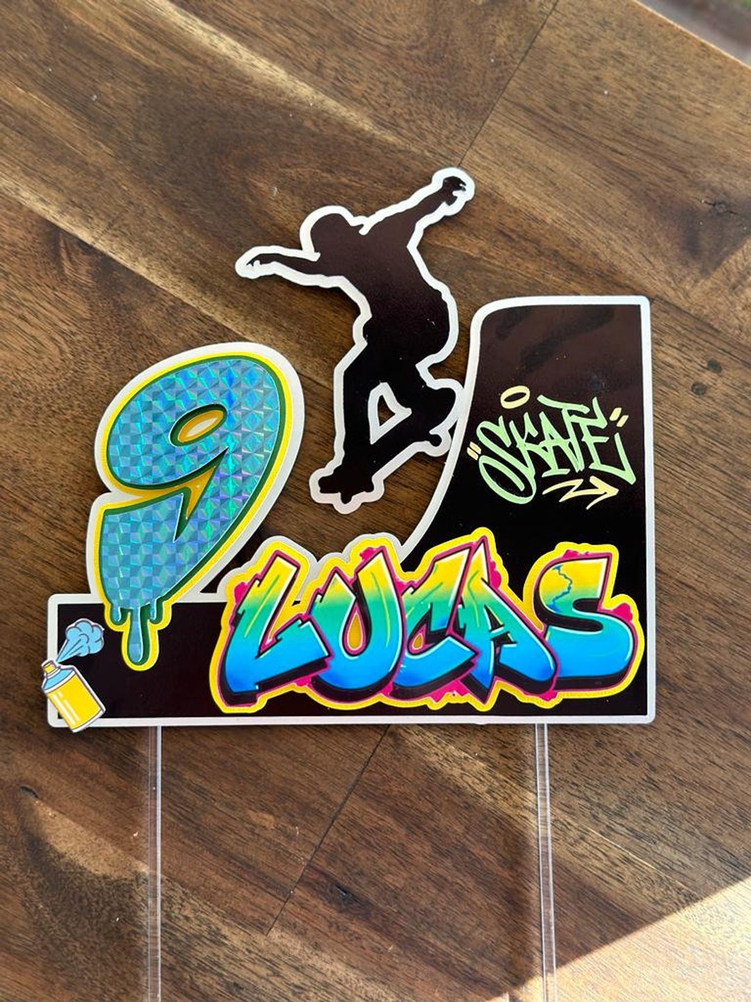 Skate Graffiti Cake Topper Skate Graffiti Birthday Skate Graffiti Cake ...