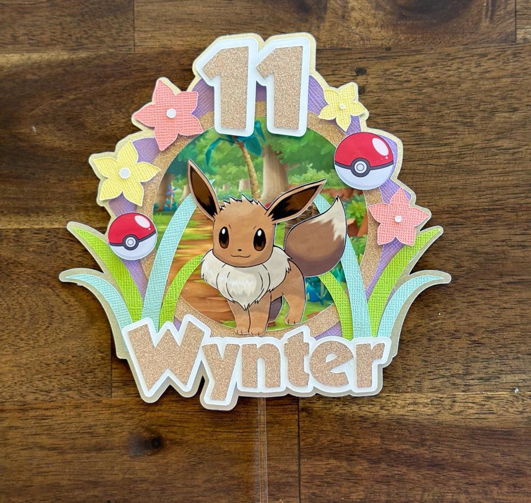 Eevee Pokemon Cake Topper Eevee Pokemon Birthday Eevee Pokemon Cake Boy ...