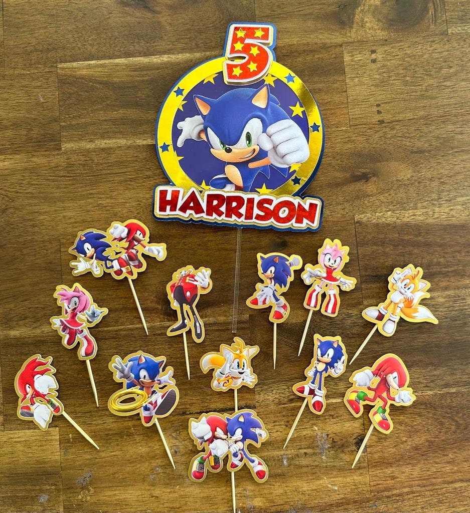 Sonic Theme Cake Topper Sonic Theme Birthday Sonic Theme - Etsy Australia
