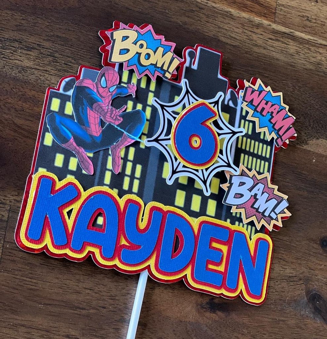 Spiderman Marvel Cake Topper Spiderman Birthday Spiderma Cake Boy ...