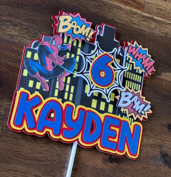 Spiderman Marvel Cake Topper Spiderman Birthday Spiderma - Etsy